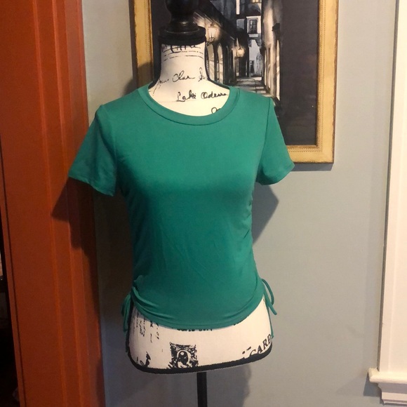 Watermelon | Tops | Watermelon Cropped Ruched Crew Neck Tshirt | Poshmark